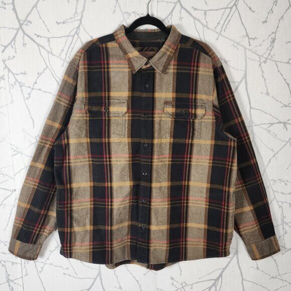 Orvis | Shirts | Orvis Gold Herringbone Plaid 0 Cotton Flannel Shirt ...